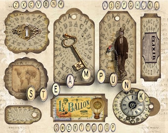 Steampunk labels | Etsy