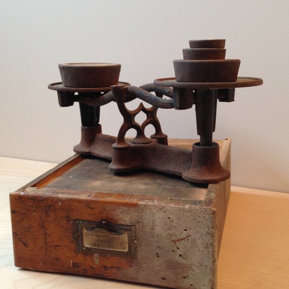 Antique Cast Iron Scale with Weights