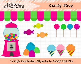 Popular items for candy shop clipart on Etsy