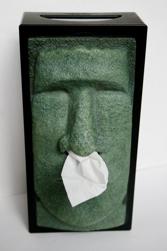 Easter Island Moai statue Kleenex Box Cover Unique Stone Like