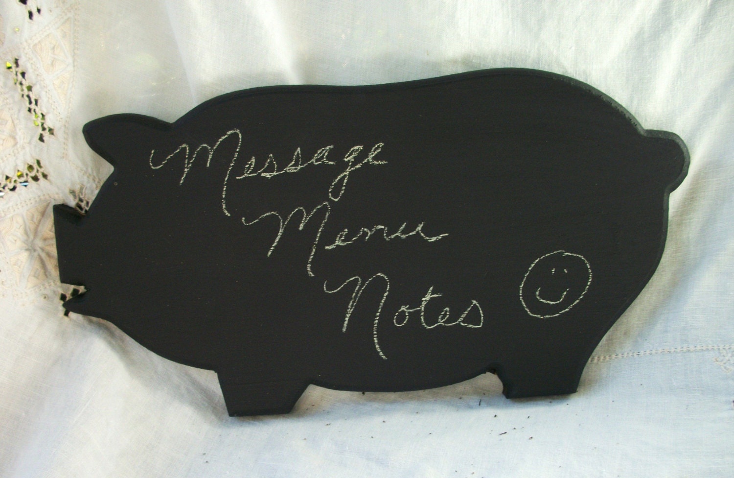 Wood Pig Chalkboard Cutout Farmhouse by AtomicTreasureHunter