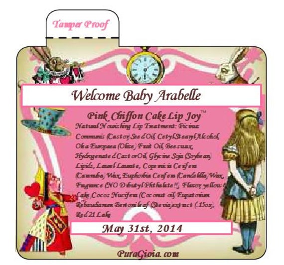 Items similar to Personalized Lip Balm Favors Chapstick Alice in ...