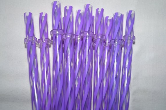 20 Reusable 9 Inch Swirly Straws With Rings Bpa Free