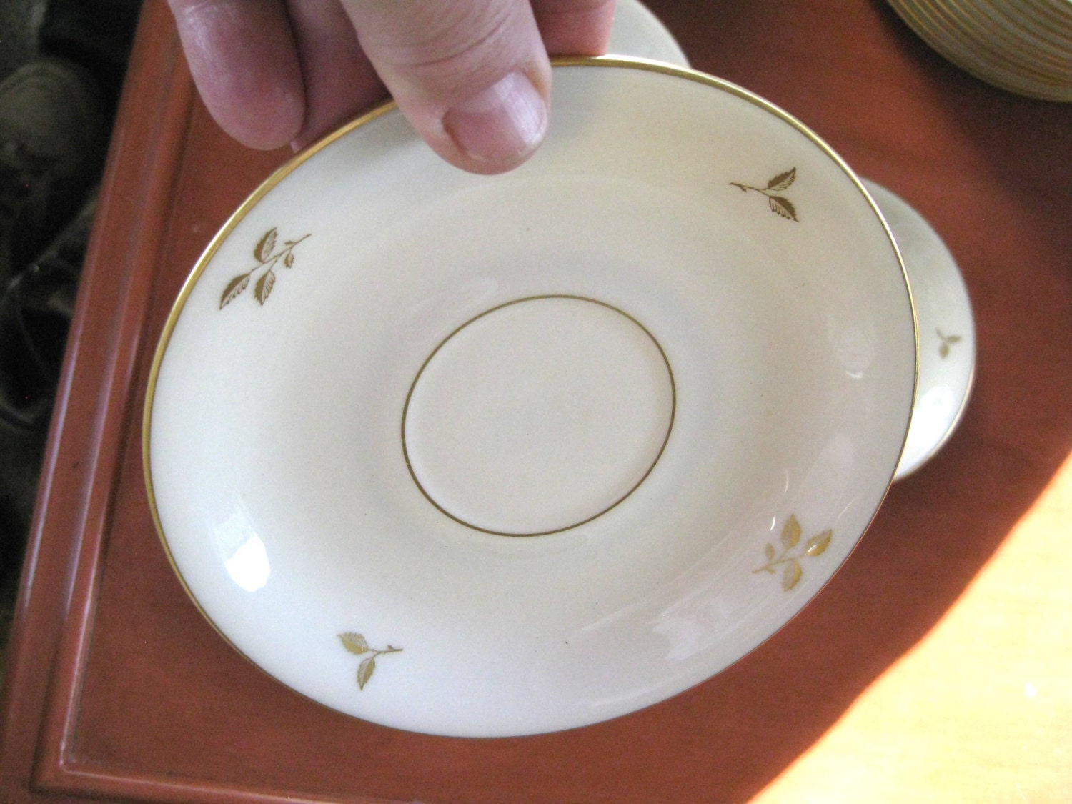 Lenox Rhodora Gold Backstamp Saucers,Near Mint, 4 saucers: 3 sets ...