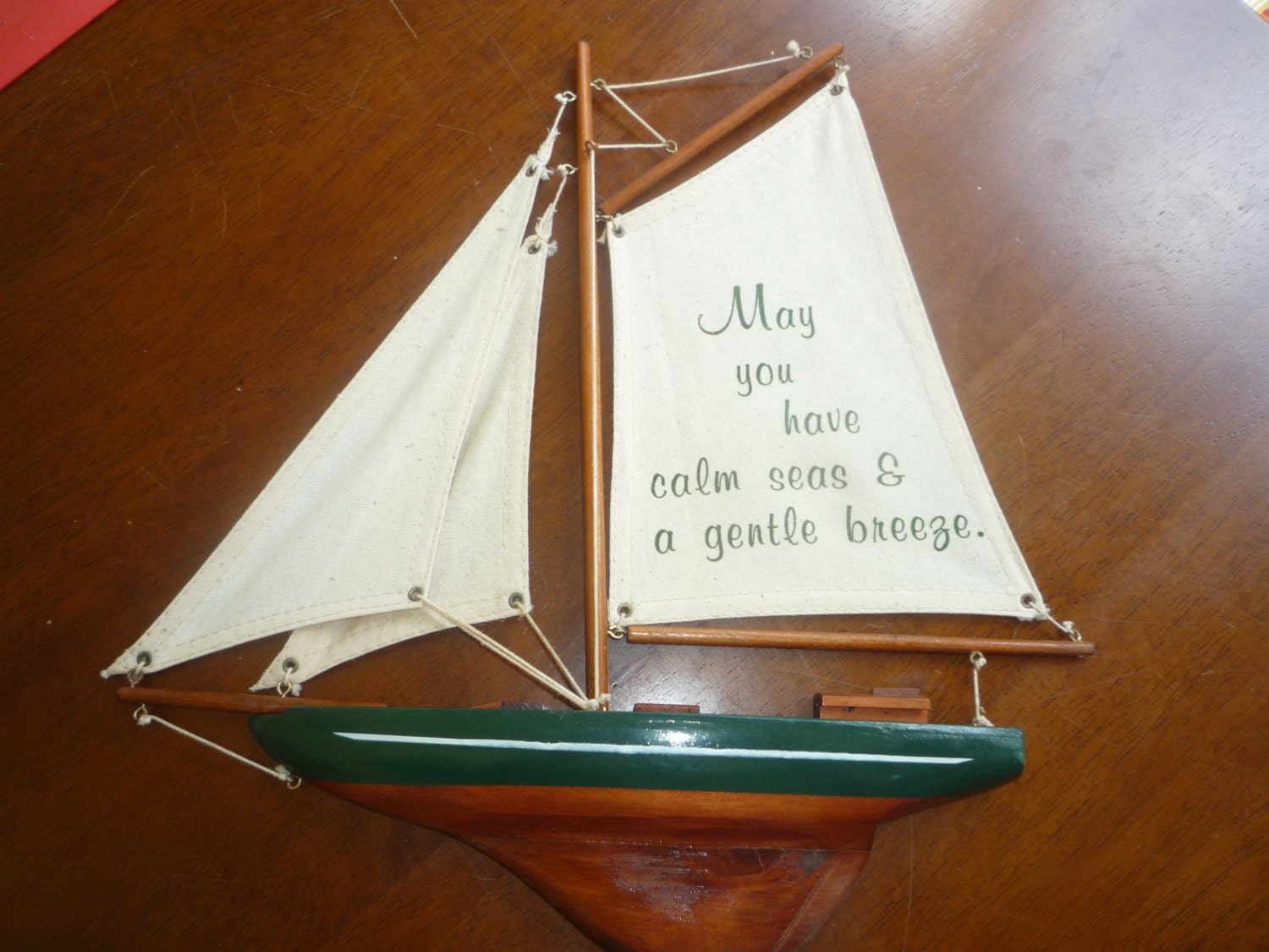 Half Hull Sailboat Wall Hanging