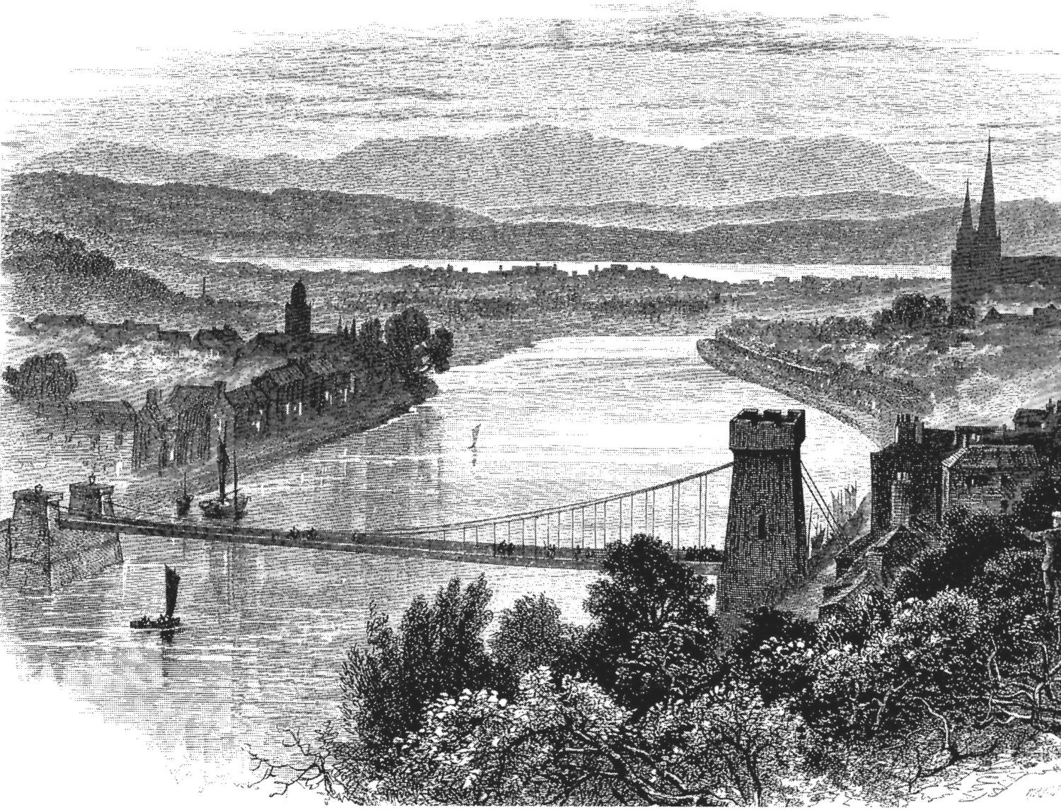 IVERNESS SCOTLAND in 1850 Print of Vintage Engraving Ready