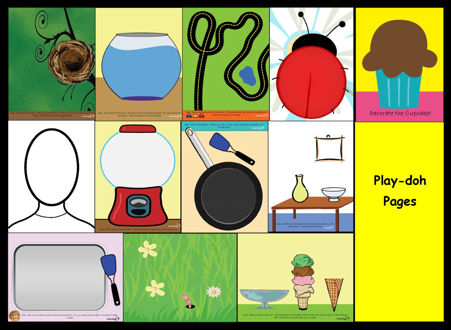 PDF you print Play-doh activity pages. Busy Bag