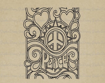 Unique peace sign clipart related items | Etsy