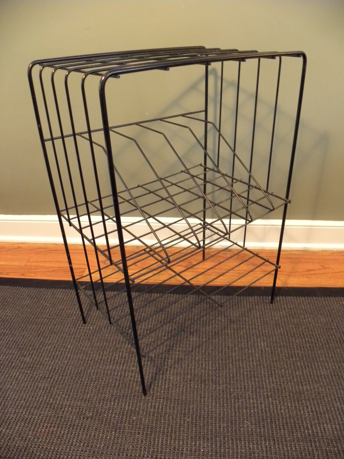 Vintage Mid Century Wire Record Album by VintageIndustriesInc