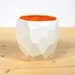 Modern ceramic cup handmade in polygons facetted by studiolorier