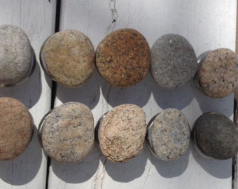 Beach stone knobs | Etsy