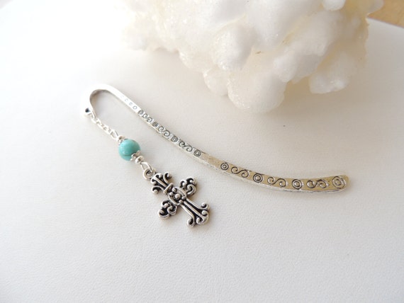 Cross Bookmark Religious Bookmark Beaded Bookmark Metal