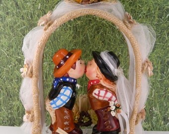 Dairy Cow Wedding Cake Topper / Farm Theme / Rustic Wedding