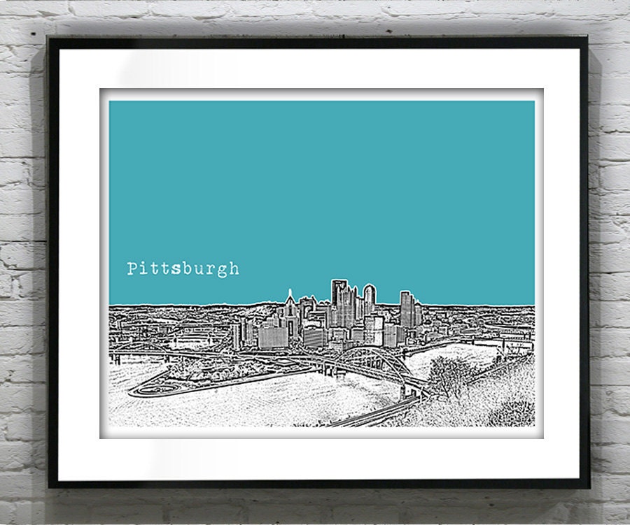 Holiday Sale Pittsburgh Skyline Art Print Poster