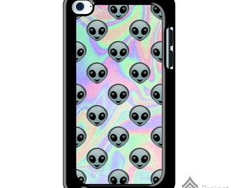 Case Cover for Apple iPod Touch 4 4G Alien Emoji Hologram Holographic ...