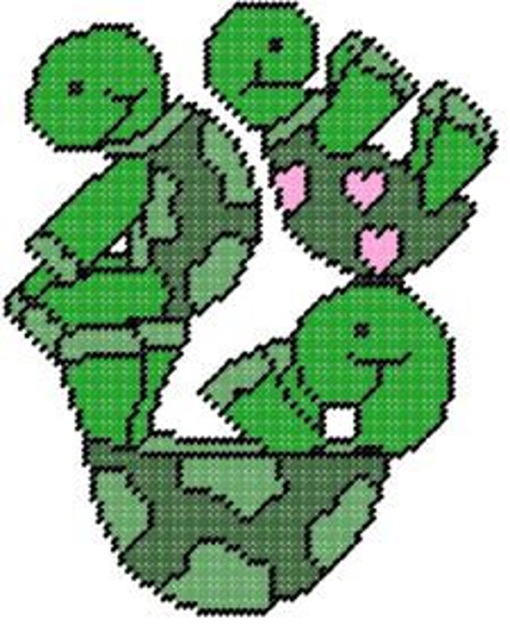 Three Turtles Plastic Canvas Pattern