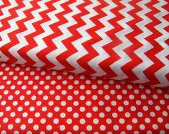 Red chevron fabric | Etsy