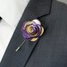 Gold flower lapel pin gold wedding Boutonniere gold Lapel