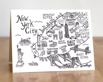 Map greeting card | Etsy