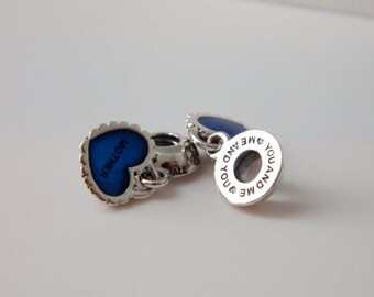Authentic Pandora Piece of My Heart Mother/Son with Blue Enamel Charm.