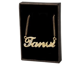 Name Necklace Ayesha Gold Plated 18ct Personalised Necklace