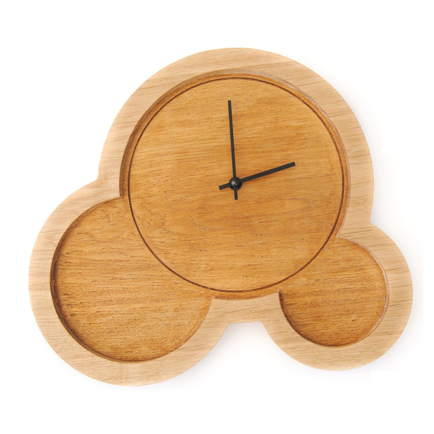 Wall clock – circles – solid oak. – Etsy finds