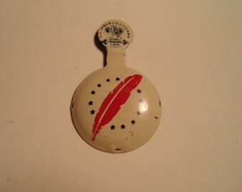 United Way Red Feather Pin Pinback Lapel Button Tab Fold Over 1930's ...