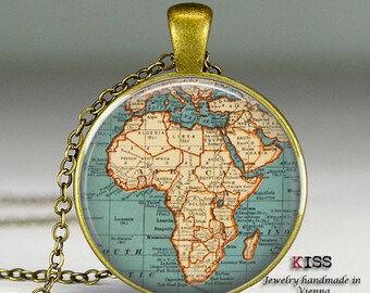 Africa map necklace | Etsy