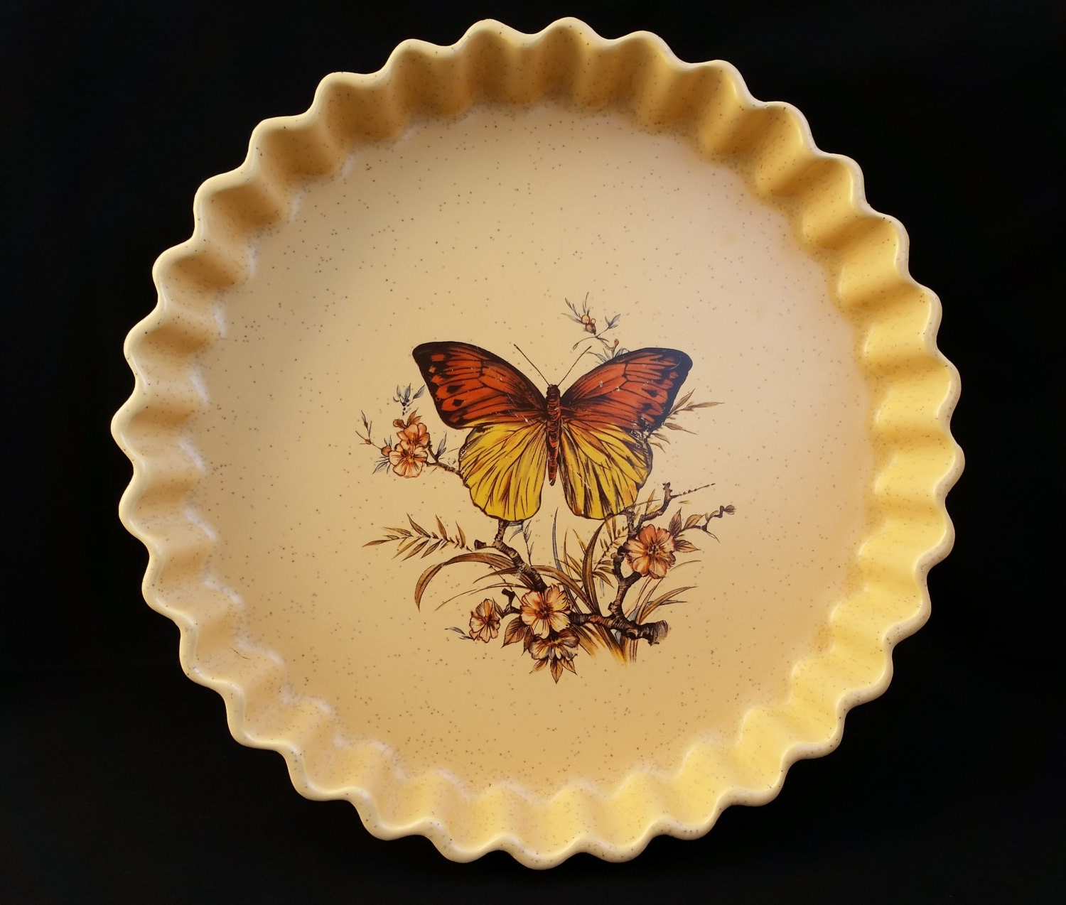 Treasure Craft Vintage Casserole/Quiche Butterfly Design Ceramic ...