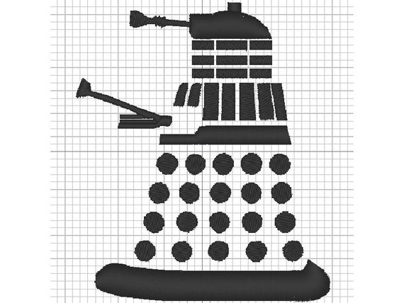 Simple Dalek Machine Embroidery Pattern 4x4
