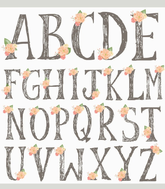 Digital Alphabet Letters. Digital Scrapbook Alphabet. Digital