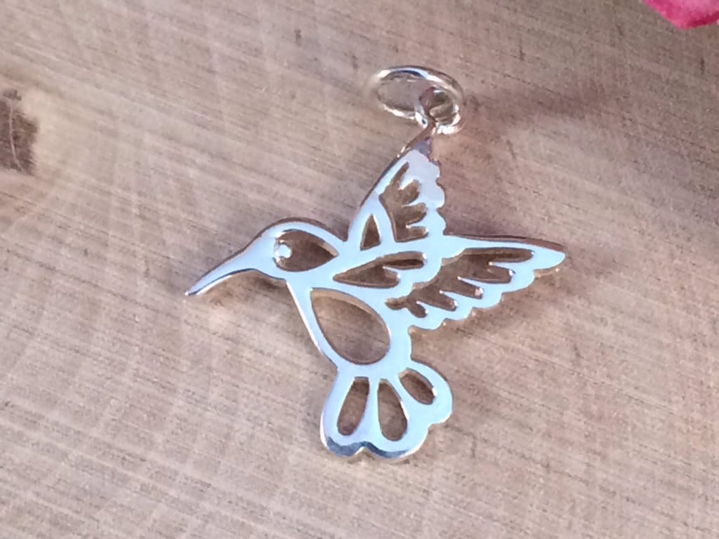 Hummingbird Charm Hummingbird Pendant Sterling Silver