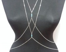 Unique turquoise body chain related items | Etsy