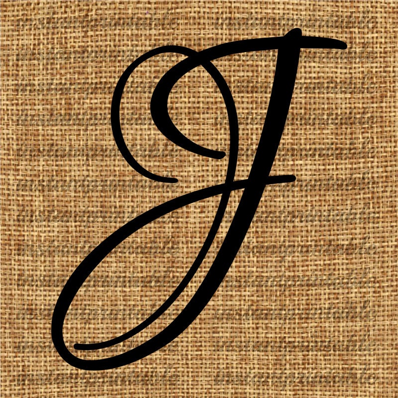 Monogram Initial Letter J Letter Clip Art Letter Decal