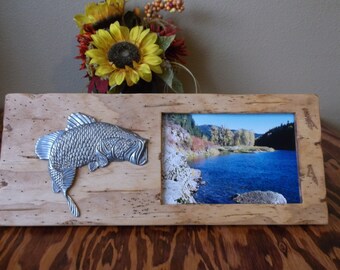 Fishing, Fishing decor, rustic picture frame, rustic, distressed ...