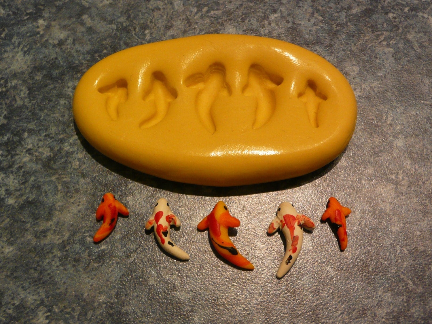5 Miniature Koi Fish Silicone mold for Resin by AddictedToResin