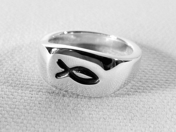 Christian Fish Ring in Sterling Silver Sterling Silver Jesus