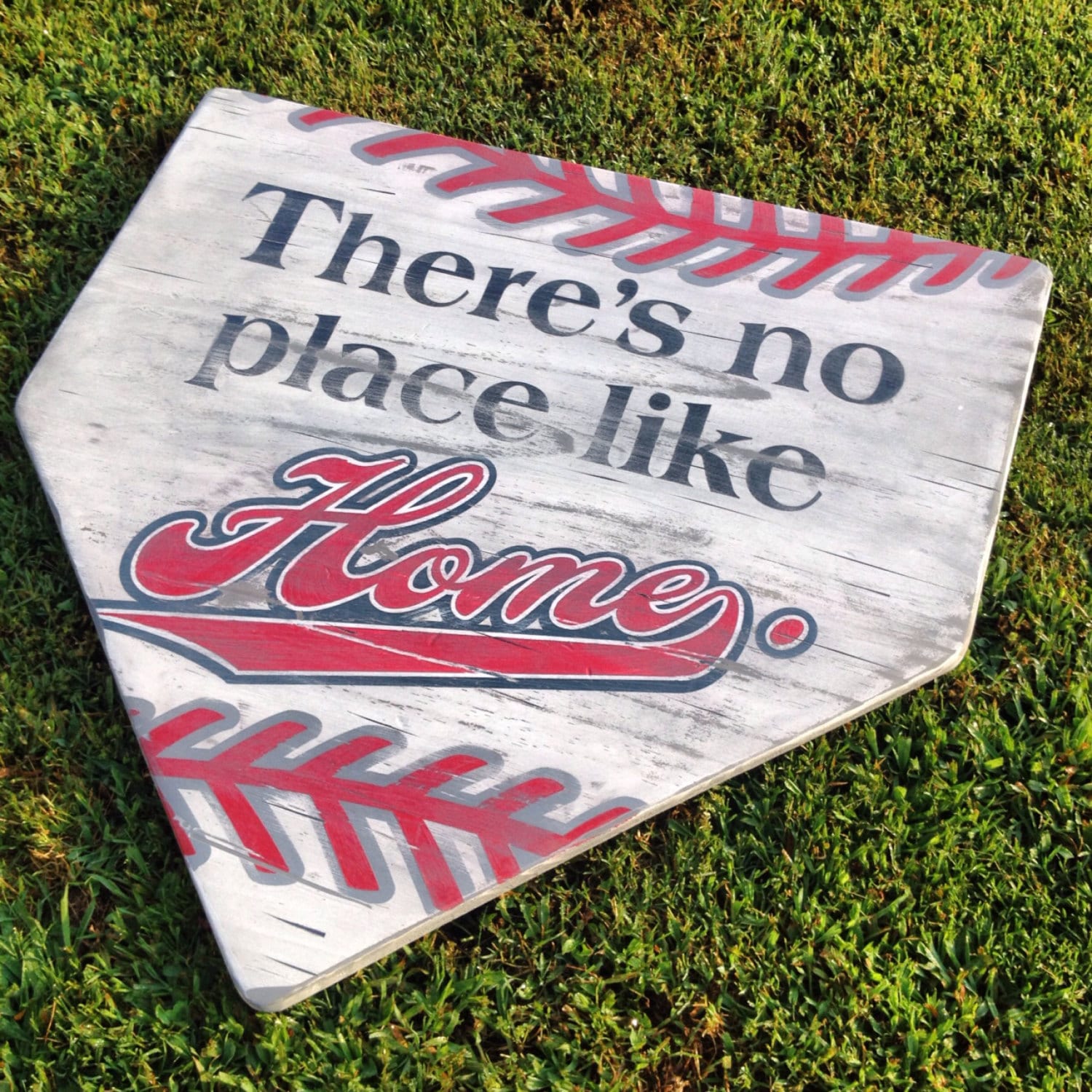 Wooden Sign Baseball No Place Like Home Home Plate