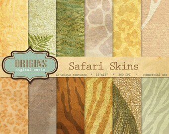 Safari digital paper | Etsy