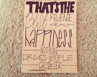 This is a hand written quote on a piece of cardstock paper. Typography ...