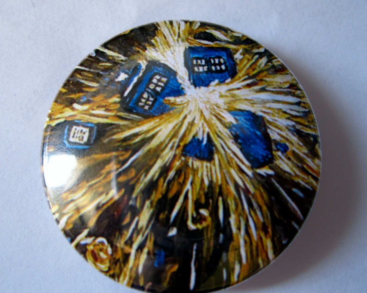 Doctor Who Van Gogh Tardis Explosion 1.25” Pinback Button or Magnet ...