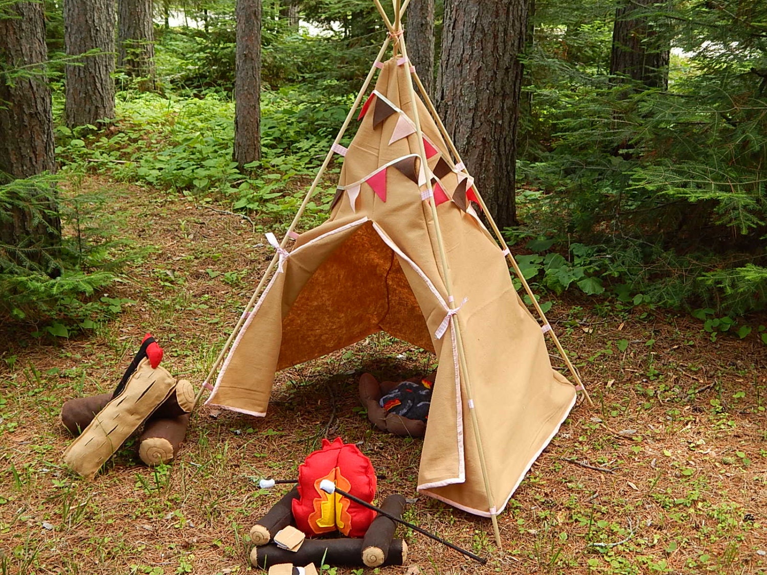Tee Pee Tent Felt Dramatic Play Imagination By Morgansmercantile