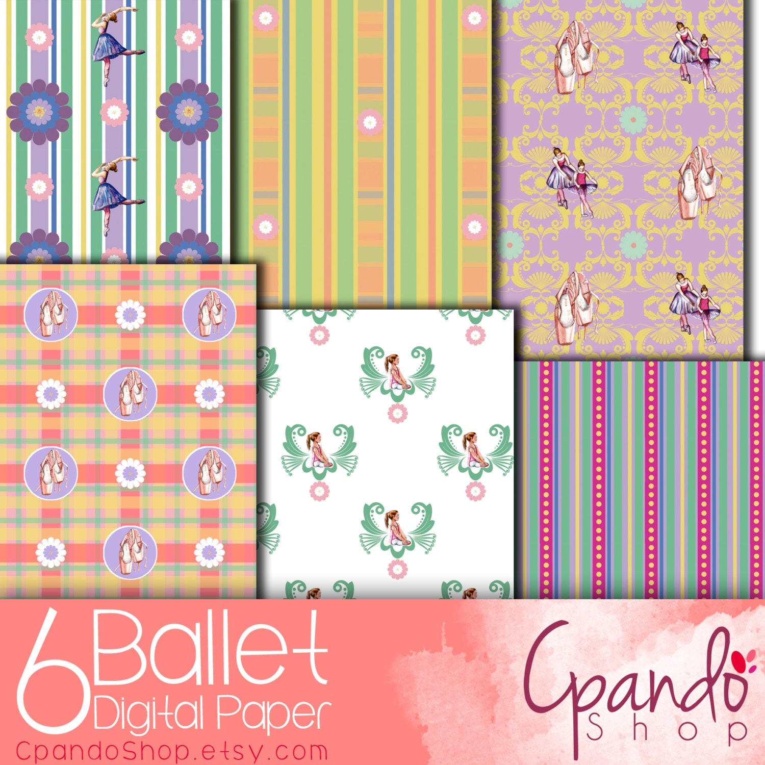 Ballet Dancer 6 Digital Paper by CpandoShop