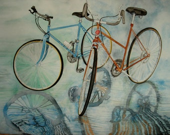 Popular items for watercolor bikes on Etsy