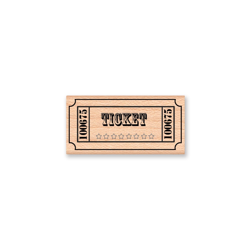 TICKET STAMP wood mounted rubber stamp41-16