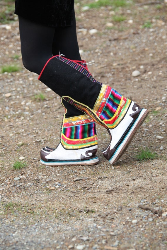 RARE Traditional Tibetan Boots COLORFUL Handmade Ethnic