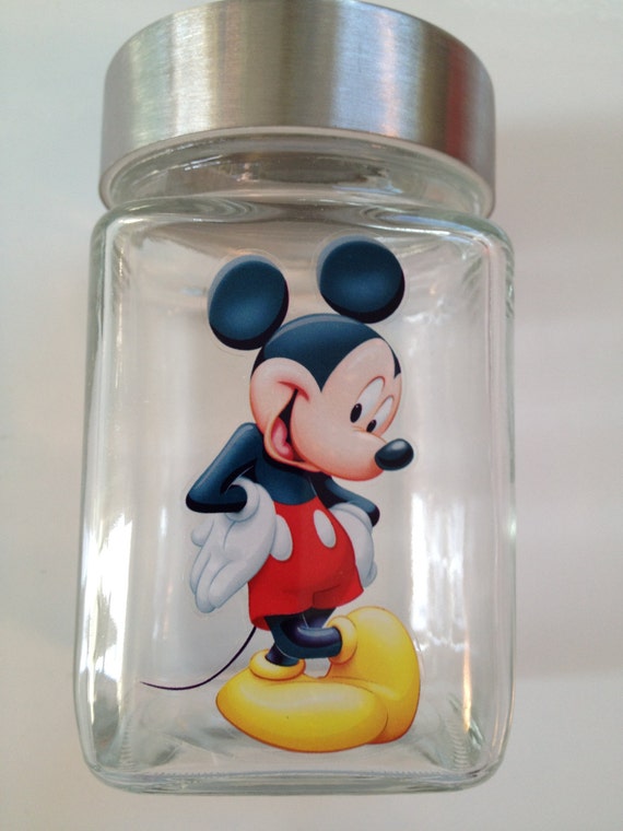 Mickey Mouse Gift Jar Disney Trinket Jar. Party Centerpiece