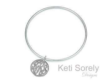 Pearl Bracelet with Monogram & Toggle Clasp. by KetiSorelyDesigns