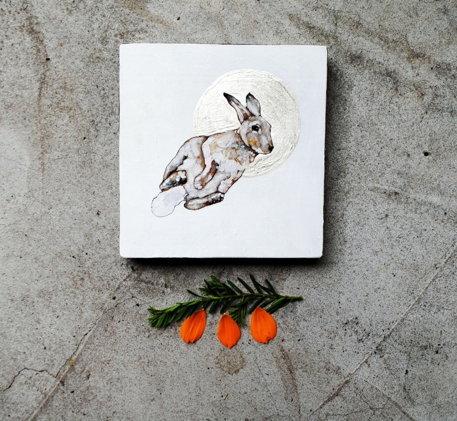 Rabbit Run Painting. Fine Art. Original Oil Painting with