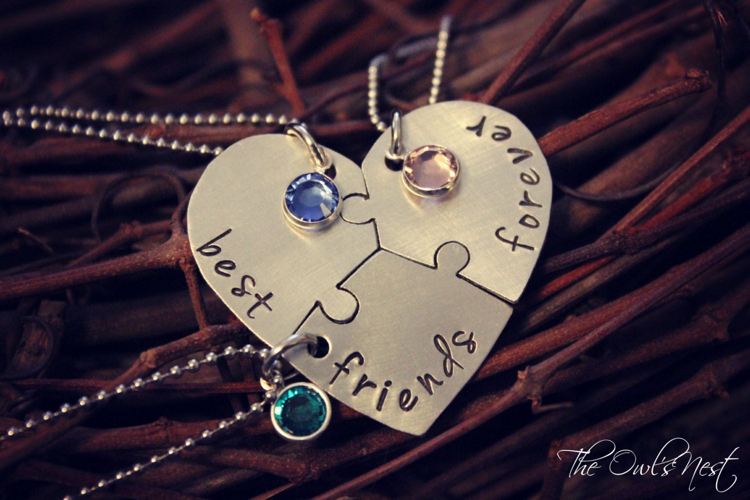 Hand Stamped Best Friends Forever 3 Piece by SunflowerCottageShop